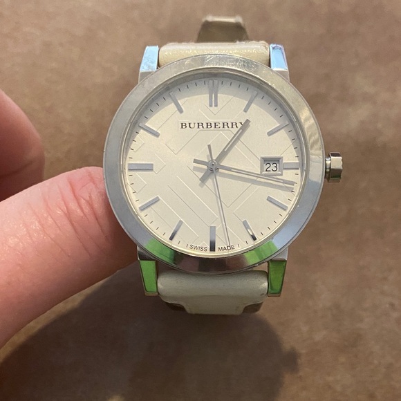 Burberry | Jewelry | Burberry Cream Dial Silver Watch | Poshmark
